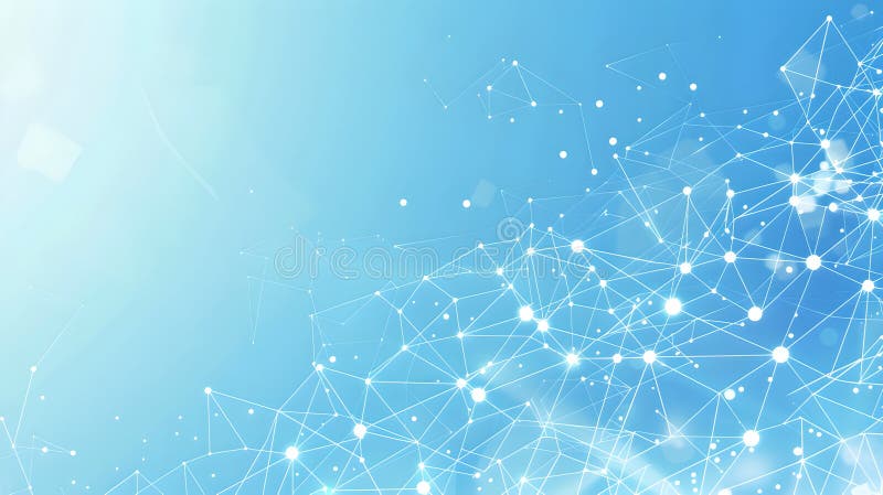 Abstract Digital Network on Blue Background. Futuristic Connectivity ...