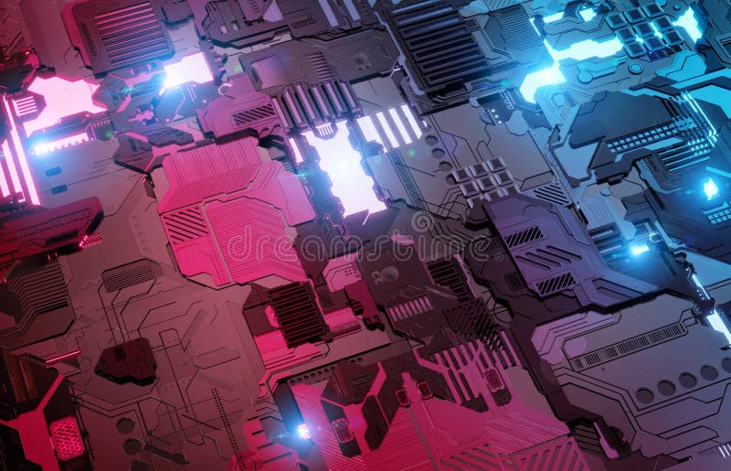 Futuristic Red and Steel Tech Panel Background with Lots of Details ...