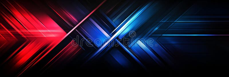 Futuristic Blue and Red Lights Geometric Abstract Background ...