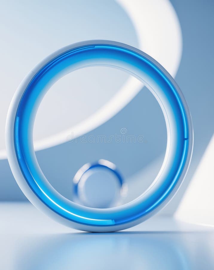 Futuristic Blue Ring Digital Interface Abstract Technology Design Stock ...