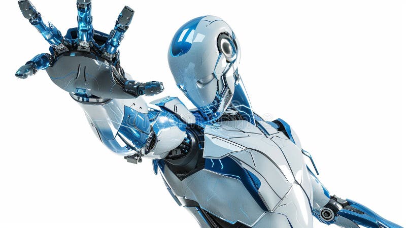 Futuristic Blue Robot stock photo. Image of innovation - 314114374