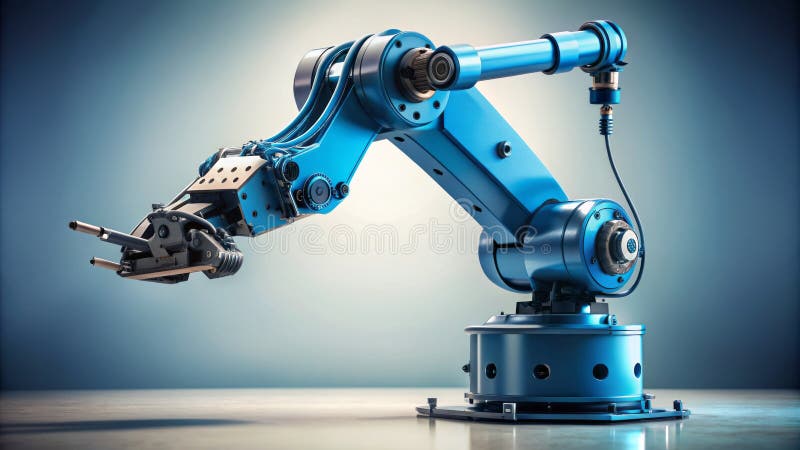 Futuristic Blue Robotic Arm Assembly Precision Engineering in 3D ...