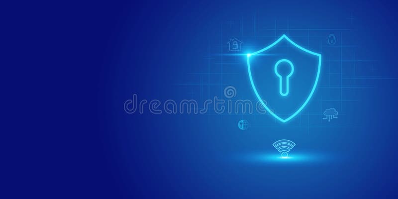 Futuristic Blue Shield Ethics and Security Abstract Technology ...