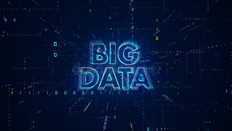 Data Lettering and Binary Code 3D Render Illustration Stock ...