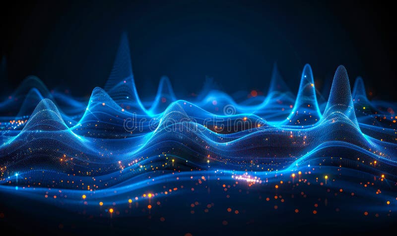 Futuristic Blue Sound Wave Visualization Depicting an Equalizers ...