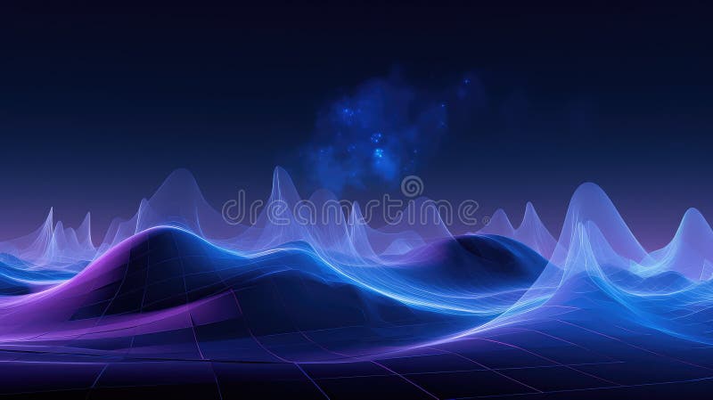 Futuristic Blue Sound Waves Stock Illustration - Illustration of sense ...