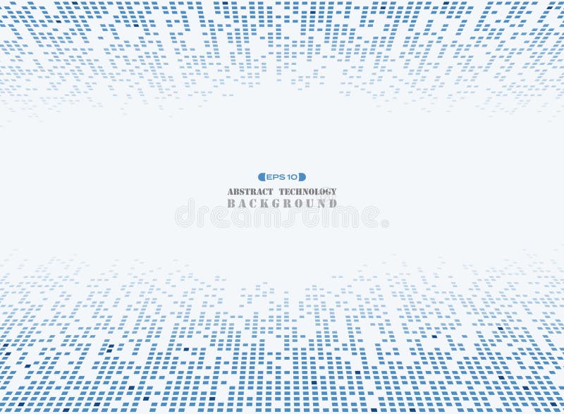 Futuristic Blue Square Technology Pattern Background. Stock Vector ...