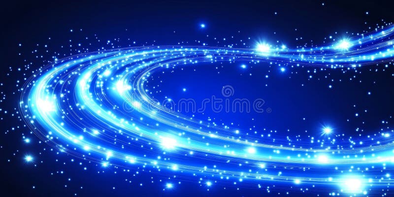 Futuristic Blue Tech Background with a Flowing Pattern Digital Circuits ...
