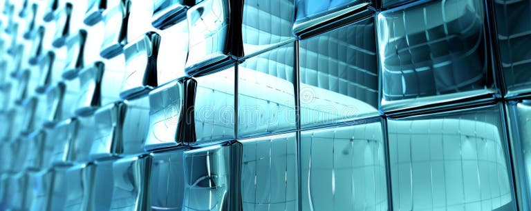 Futuristic Blue Tech Gadgets Organized in a Sleek Grid Pattern Stock ...