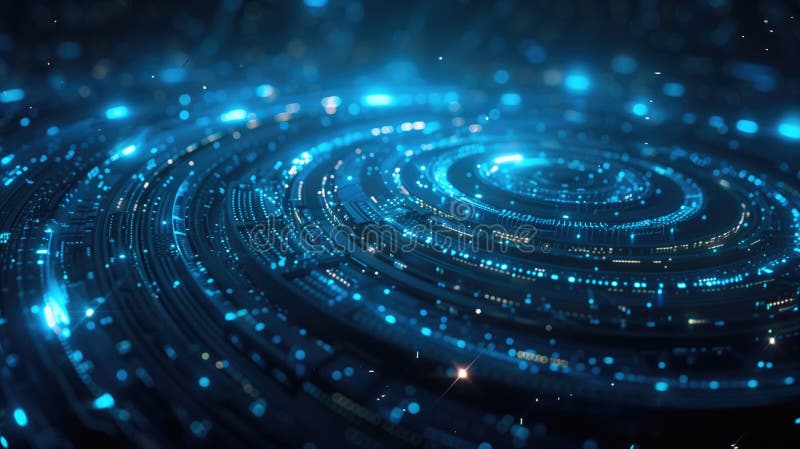 Futuristic Blue Technology Background with Abstract Digital Patterns ...