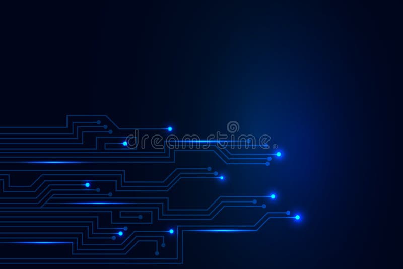 Futuristic Blue Technology Background, Electronic Motherboard, Abstract ...