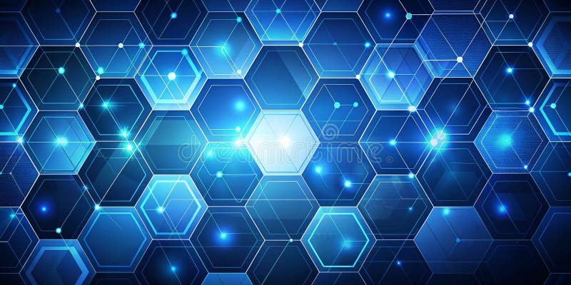 Abstract Blue Technology Hexagonal Background Stock Illustration ...