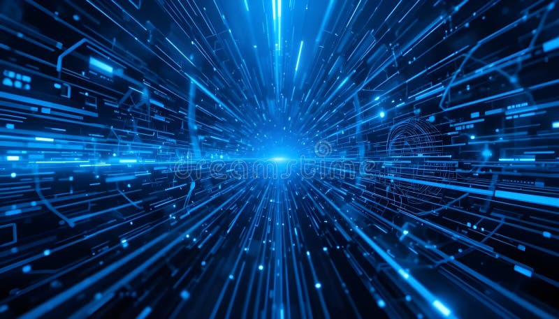 "Futuristic Blue Technology Background with Organic Motion, Creating ...