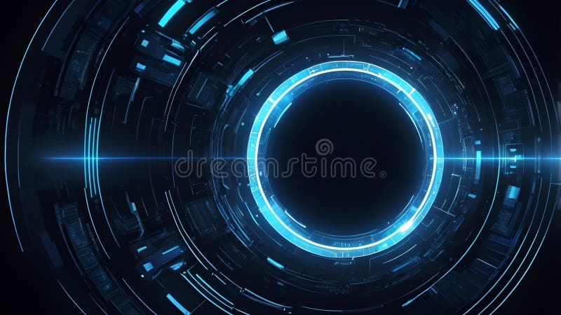 Futuristic Blue Technology Circle Abstract Background Stock ...