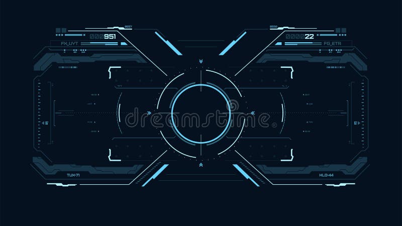 Futuristic Blue User Interface. Sci Fi HUD. UI for Game, Vr. Concept ...