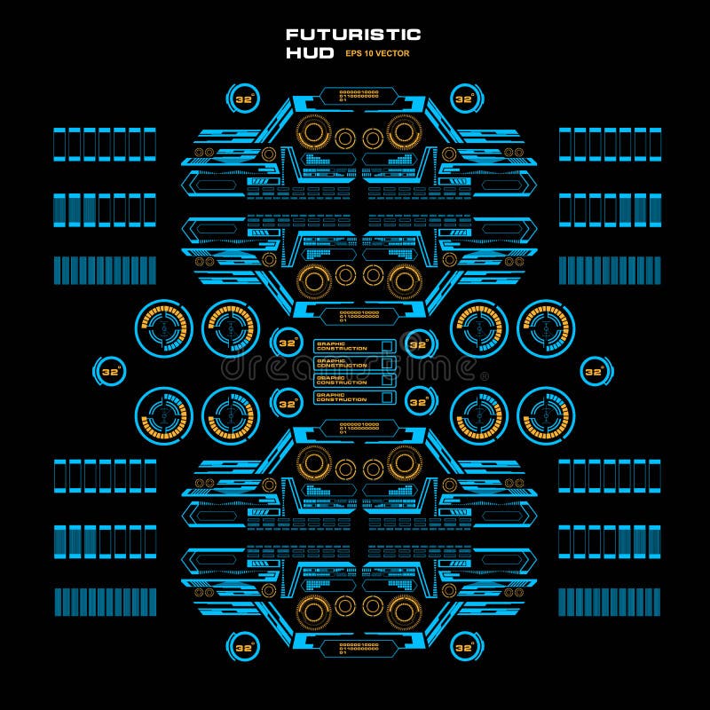 Futuristic Blue Virtual Graphic Touch User Interface Stock Illustration ...