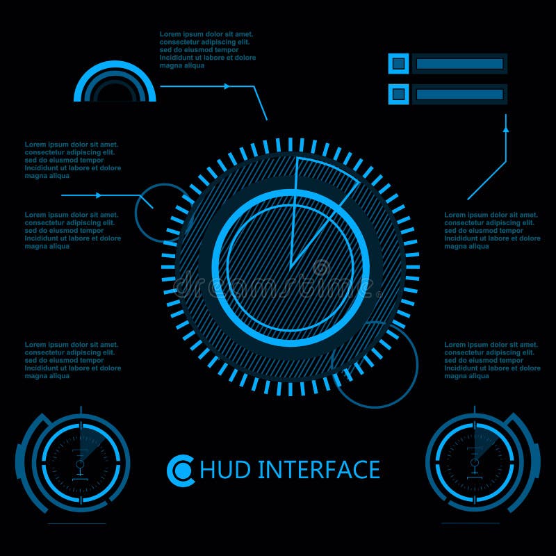 Futuristic Blue Virtual Graphic Touch User Interface Stock Illustration ...