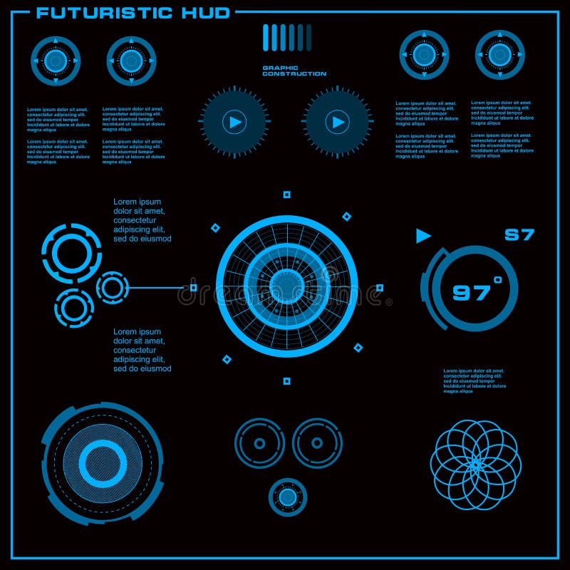 Futuristic Blue Virtual Graphic Touch User Interface Stock ...