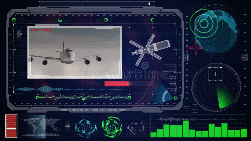 Futuristic Blue Virtual Graphic Touch User Interface HUD. Earth Digital ...