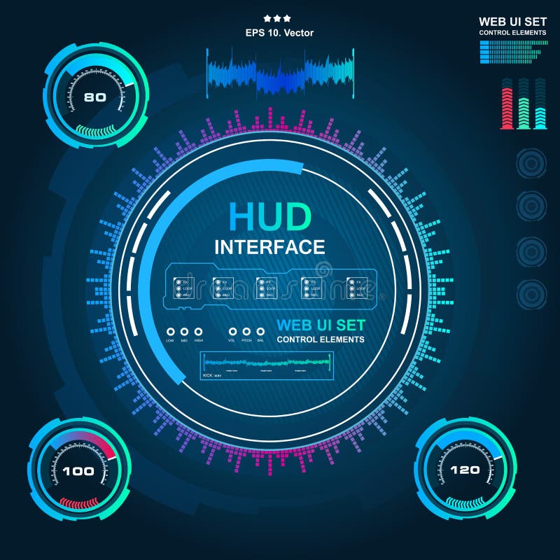 Futuristic Blue Virtual Graphic Touch User Interface, Music Interface ...