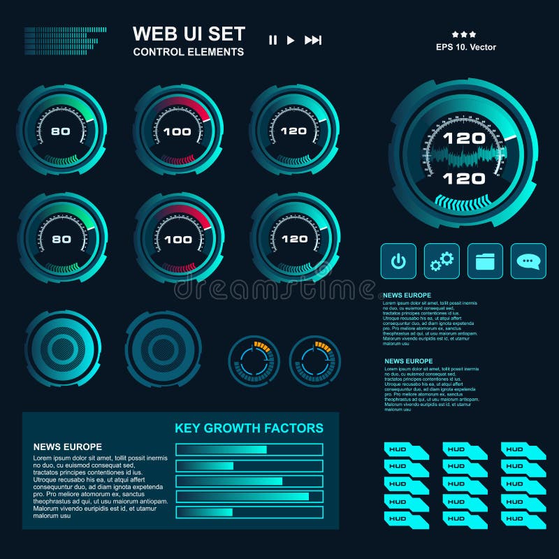 Futuristic Blue Virtual Graphic Touch User Interface, Music Interface ...