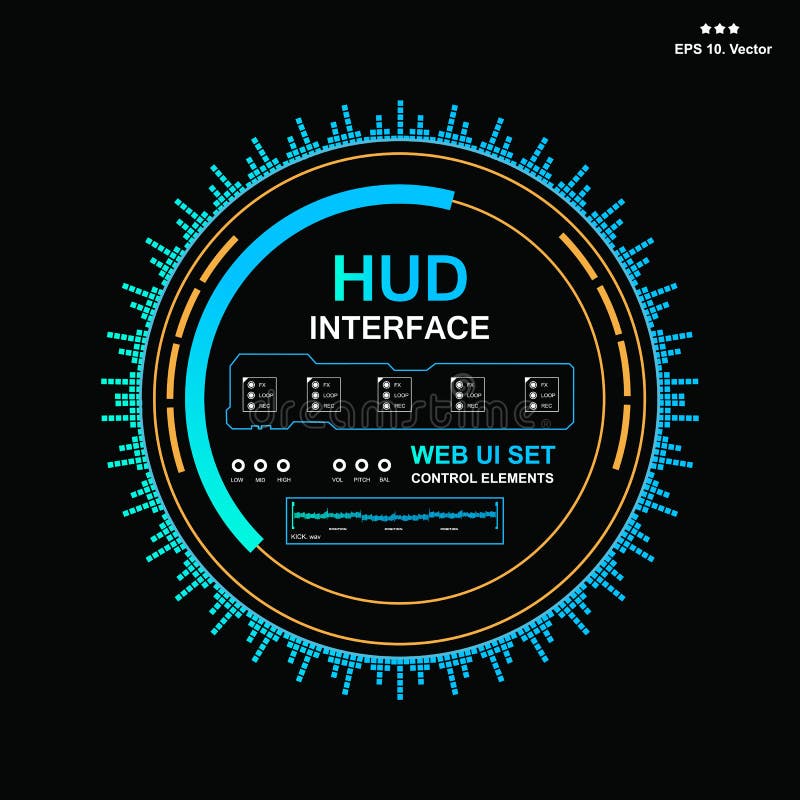 Futuristic Blue Virtual Graphic Touch User Interface, Music Interface ...