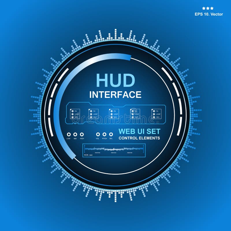 Futuristic Blue Virtual Graphic Touch User Interface, Music Interface ...
