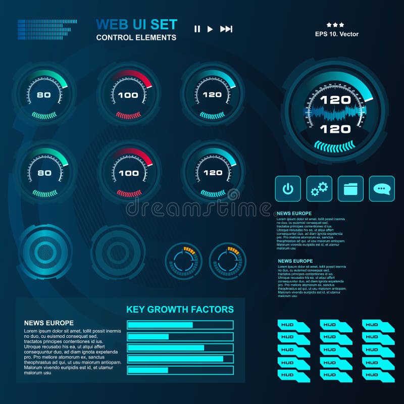 Futuristic Blue Virtual Graphic Touch User Interface, Music Interface ...