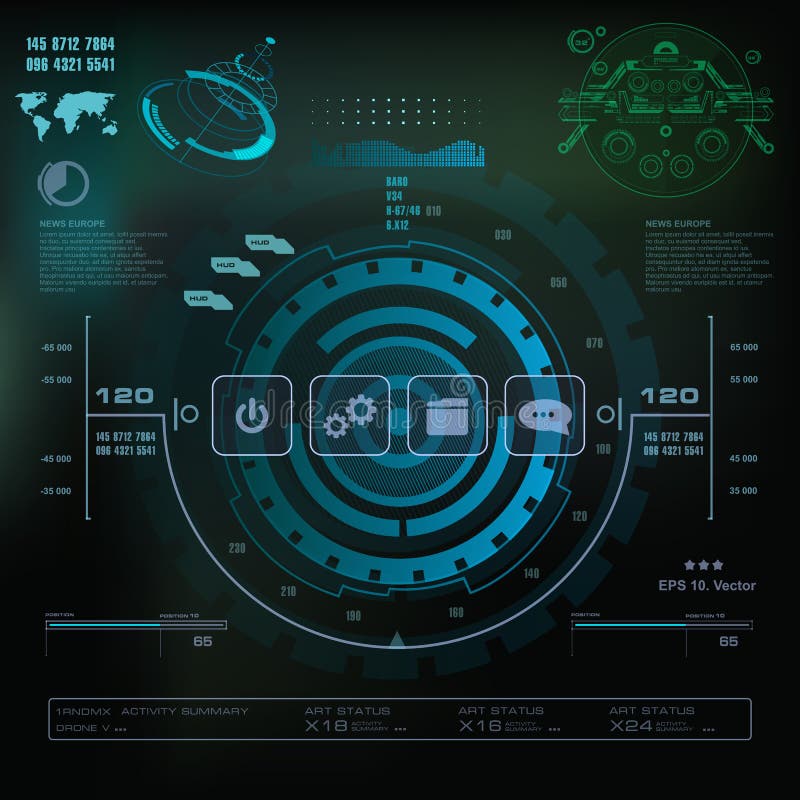 Futuristic Blue Virtual Graphic Touch User Interface, Music Interface ...