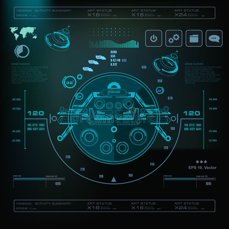 Futuristic Blue Virtual Graphic Touch User Interface, Music Interface ...