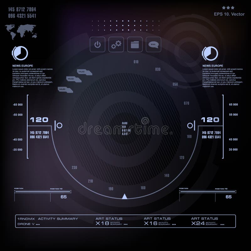Futuristic Blue Virtual Graphic Touch User Interface, Music Interface ...