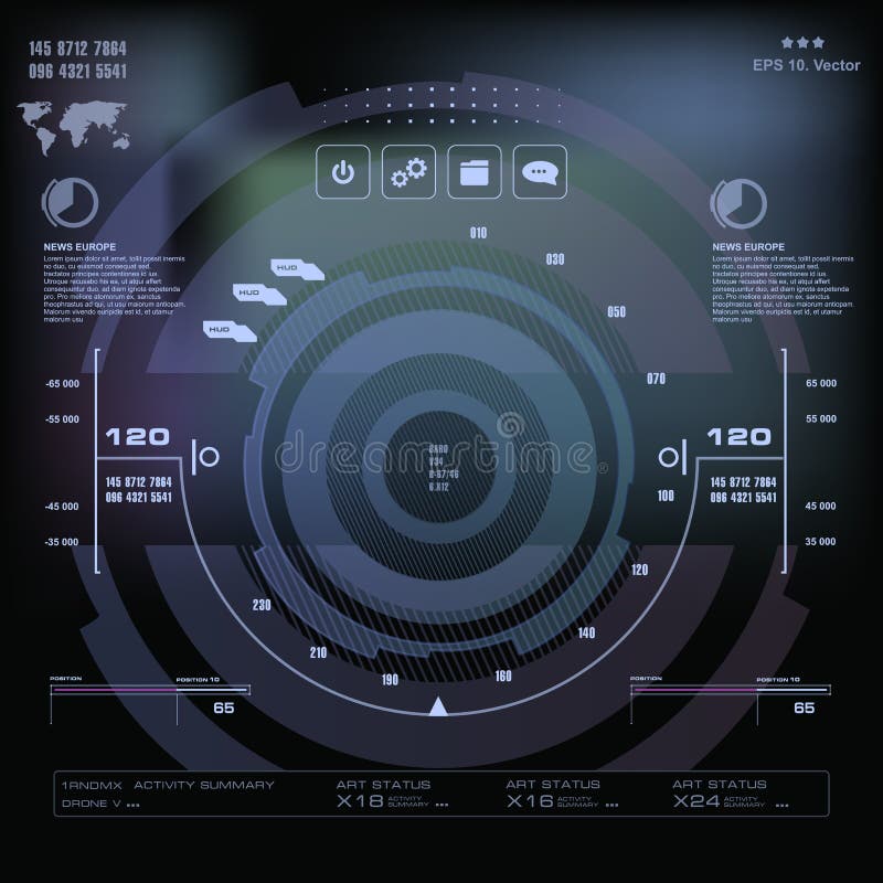 Futuristic Blue Virtual Graphic Touch User Interface, Music Interface ...