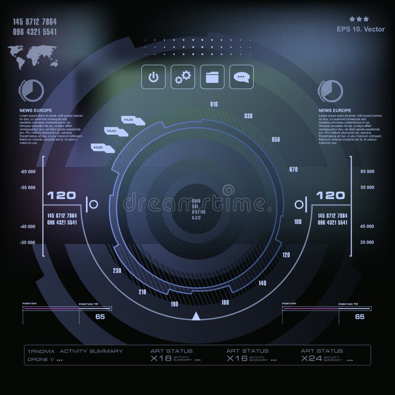 Futuristic Blue Virtual Graphic Touch User Interface, Music Interface ...