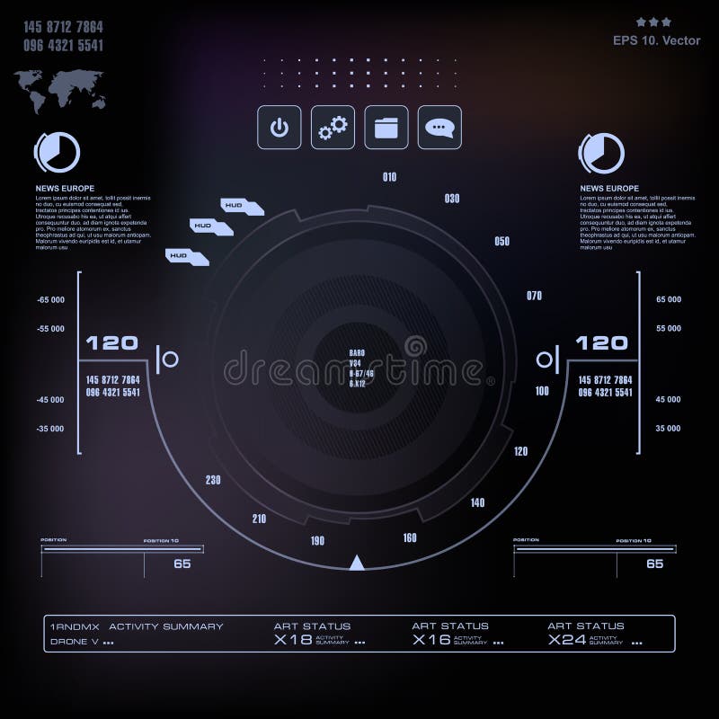 Futuristic Blue Virtual Graphic Touch User Interface, Music Interface ...