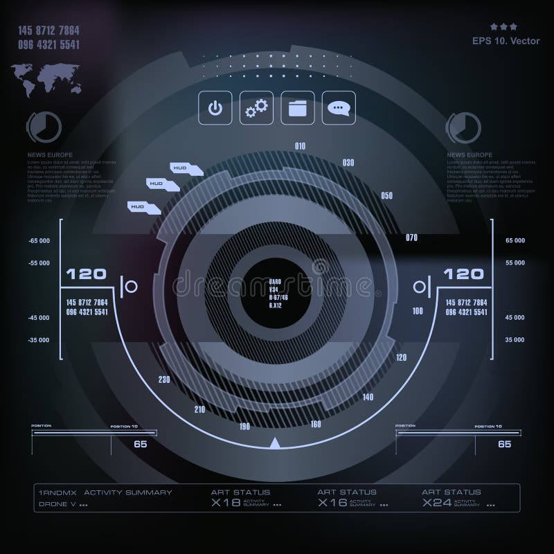 Futuristic Blue Virtual Graphic Touch User Interface, Music Interface ...