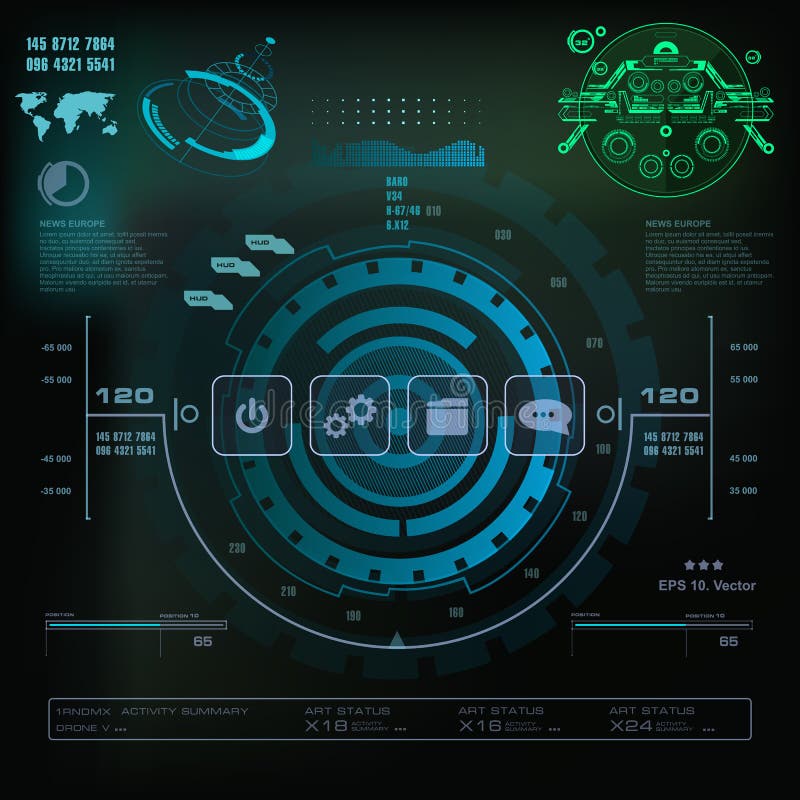 Futuristic Blue Virtual Graphic Touch User Interface, Music Interface ...