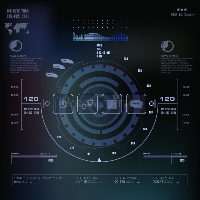 Futuristic Blue Virtual Graphic Touch User Interface, Music Interface ...