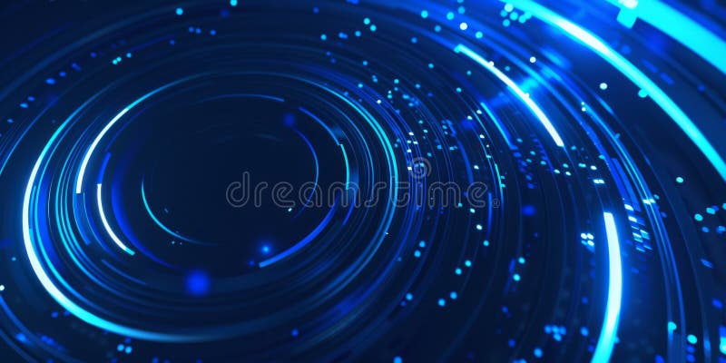 Futuristic Blue Vortex with Light Trails, Ideal for Digital Displays ...