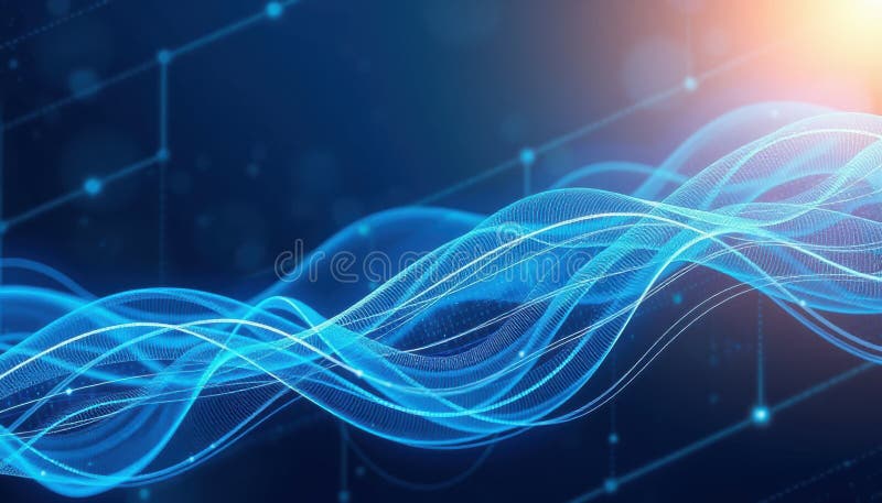 Futuristic Blue Wave Patterns Create Dynamic Visual Effect ...