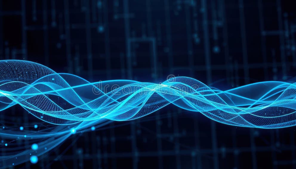 Futuristic Blue Wave Patterns Create Mesmerizing Visual Effect ...