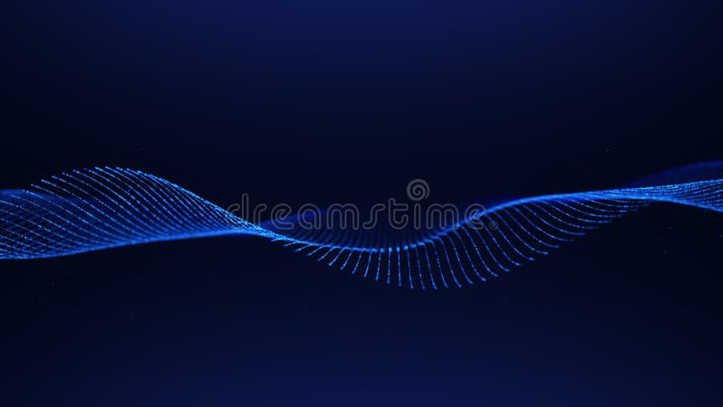 Futuristic Blue Wave Technology Loop. Animation in Dark Environment ...