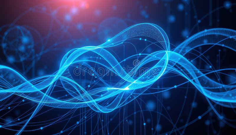 Futuristic Blue Waves Representing Quantum Technology and Data Flow ...