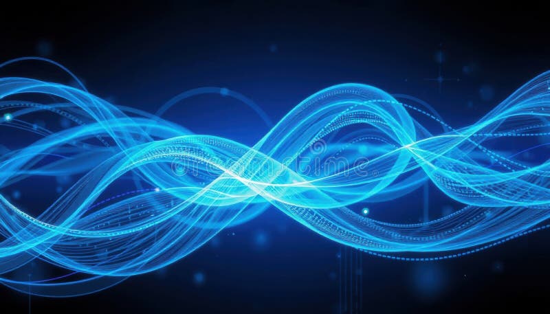 Futuristic Blue Waves Representing Quantum Technology and Energy Flow ...