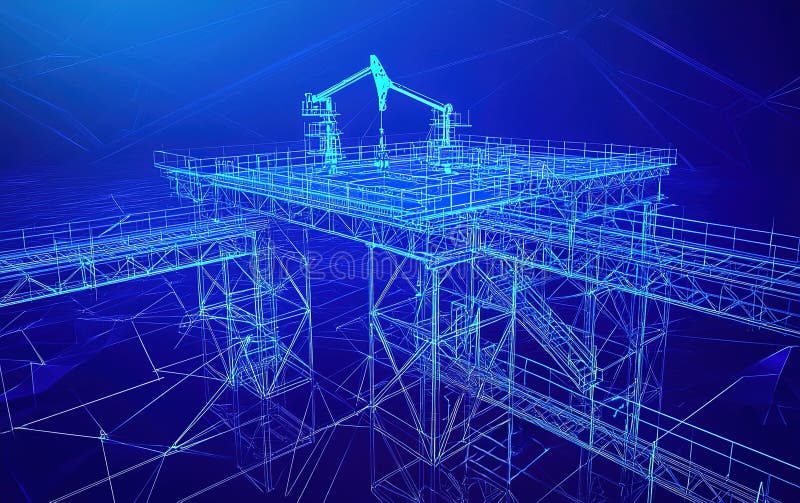 A Futuristic Blueprint of an Offshore Drilling Platform Illustrating ...
