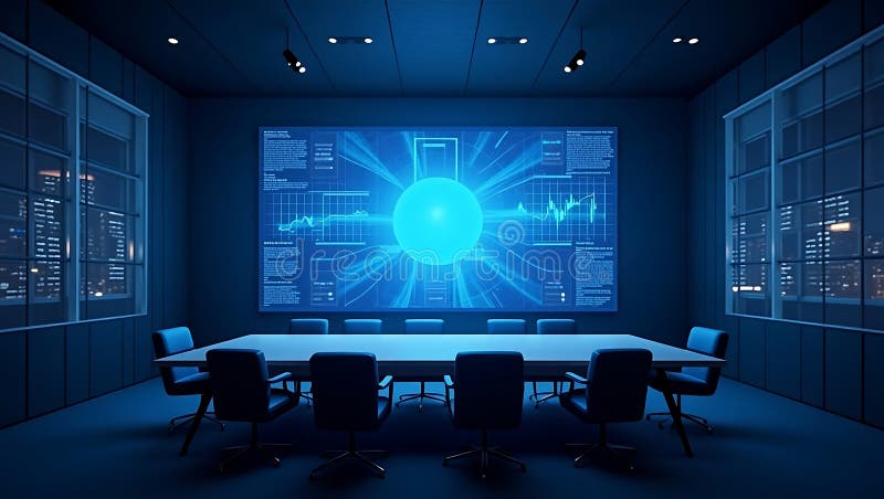 A Futuristic Boardroom Ready for Collaborative Innovation Under a Cool ...