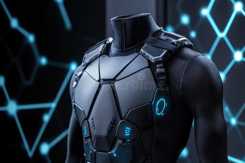 Futuristic Body Armor Design Featuring Integrated Technology and Sleek ...