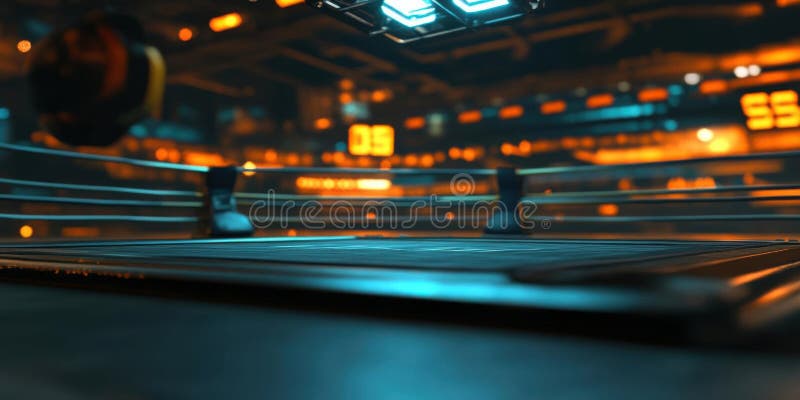 Futuristic Boxing Ring Arena Stock Illustration - Illustration of ...