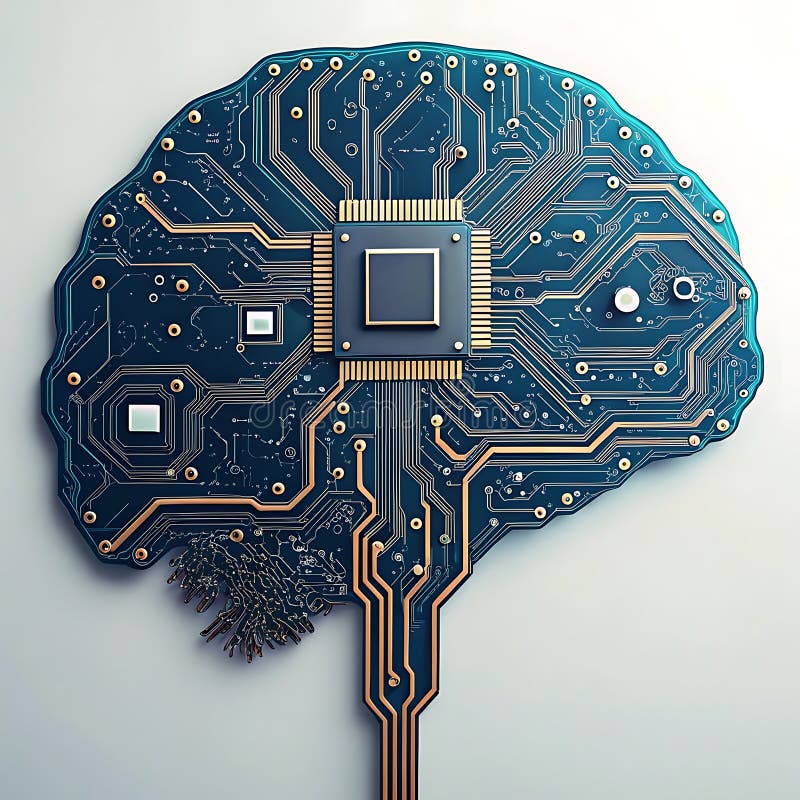 Futuristic Brain Circuit Board Image: High-Tech Neural Network ...