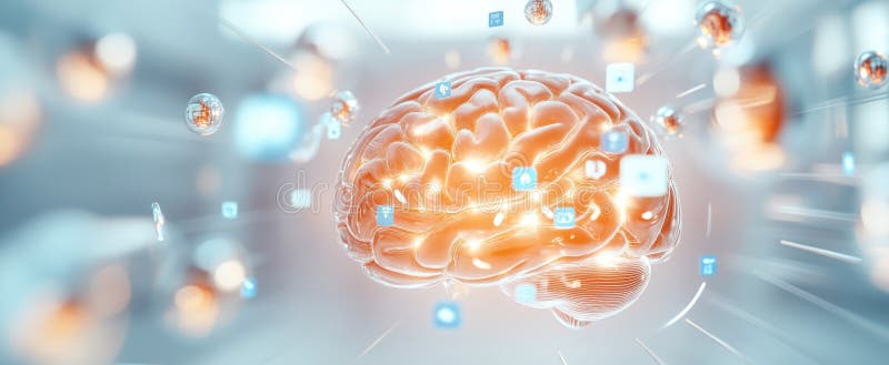 Futuristic Brain Concept with Digital Elements for Innovative Design ...