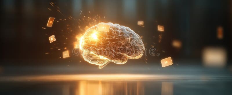Futuristic Brain Concept with Digital Elements and Neural Connections ...